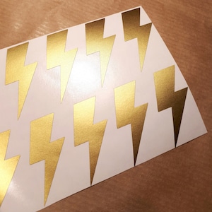 50 Lightning Bolt Stickers, Bolt Vinyl Decal, Superhero Wall Decor ...