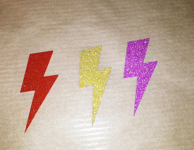 30 GLITTER Lightning Bolt Stickers Lightning Theme Baby | Etsy