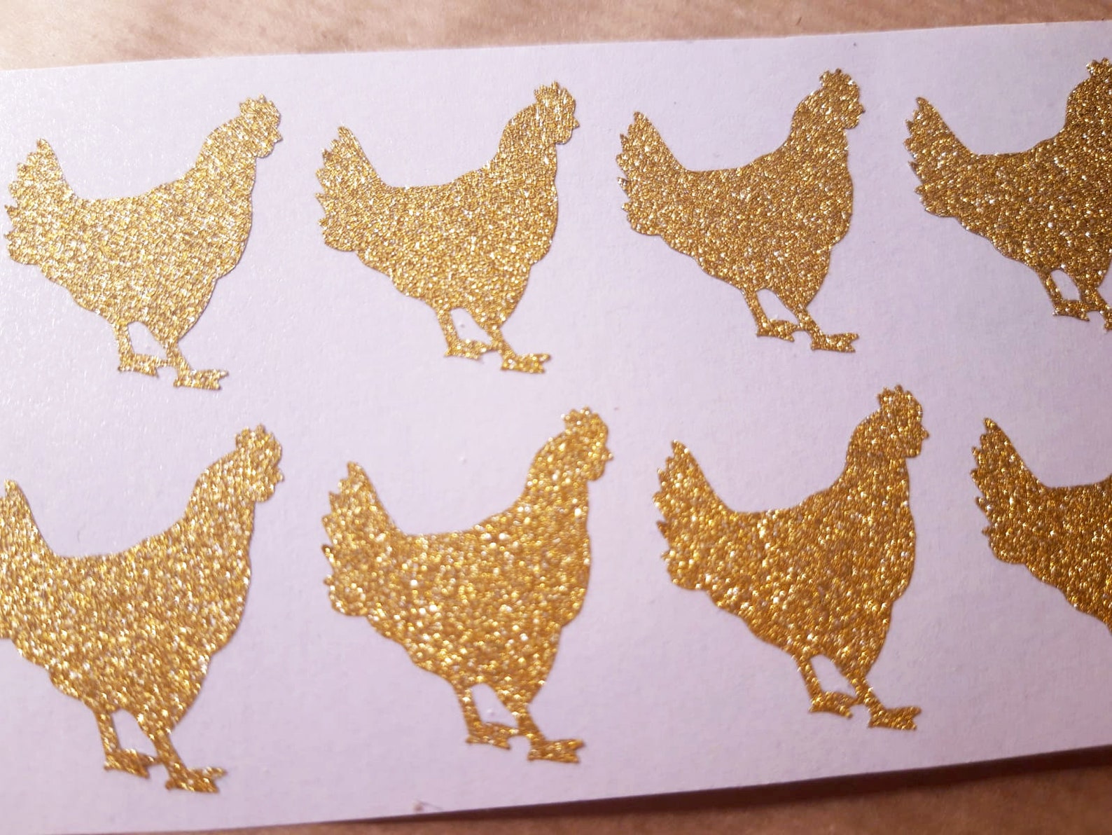 25 glitter chicken stickers Poultry food choice gold chicken | Etsy