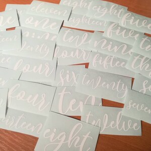 20 Number Stickers Wedding Table Numbers Place Card Decals, Number ...