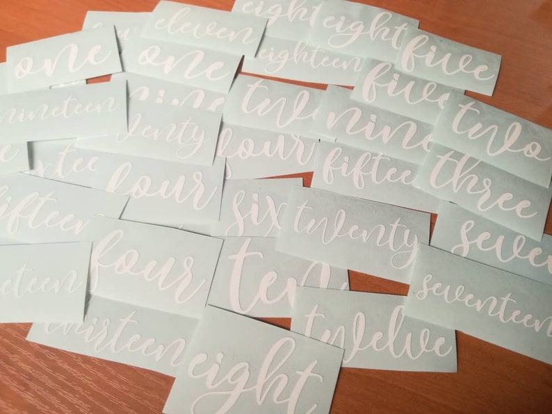 20 Number Stickers Wedding Table Numbers Place Card Decals - Etsy