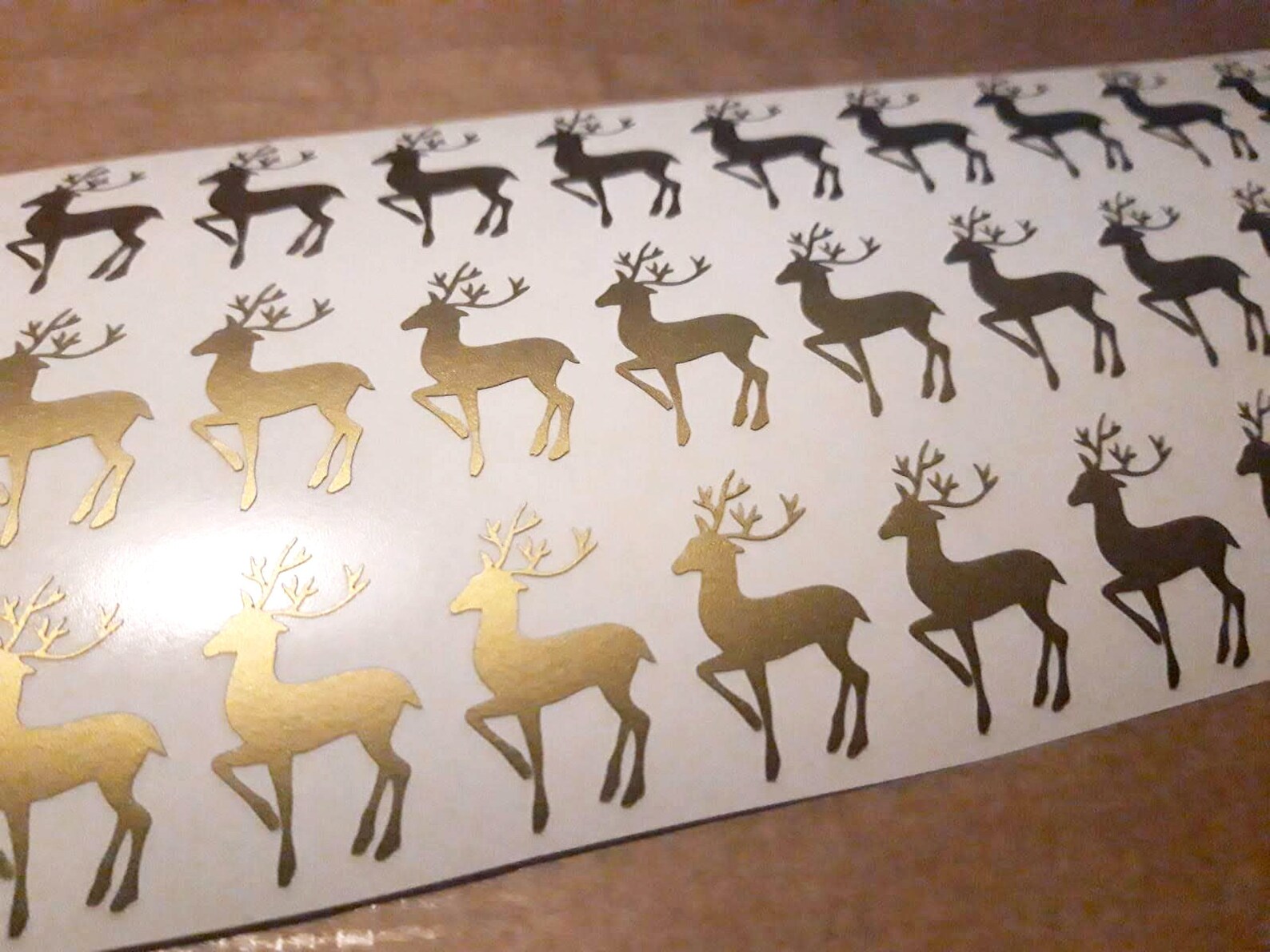 30 Reindeer Stickers, Reindeer Decal, Gold Invitation Seals, Woodland ...