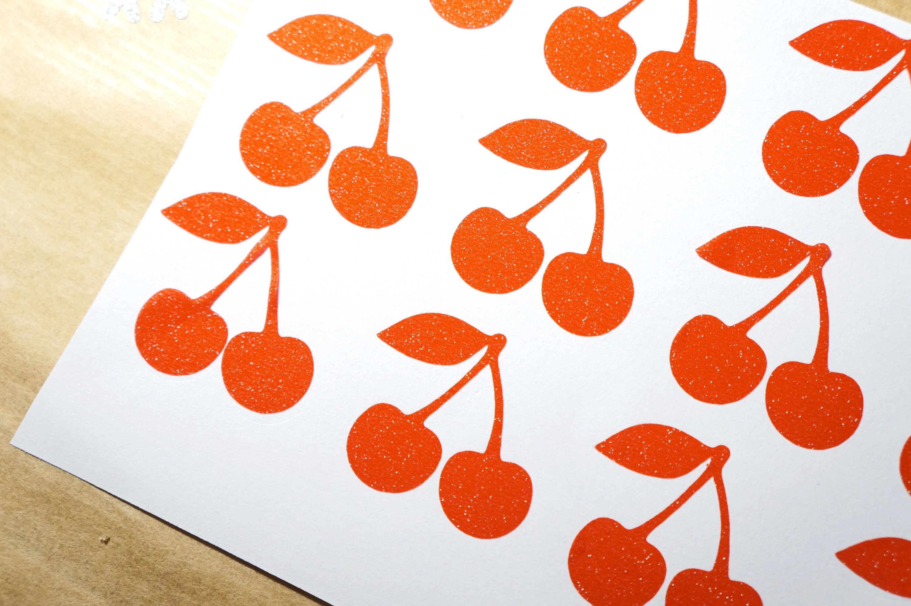 20 Glitter CHERRY Stickers Red Cherry Decal Fruit Berry - Etsy