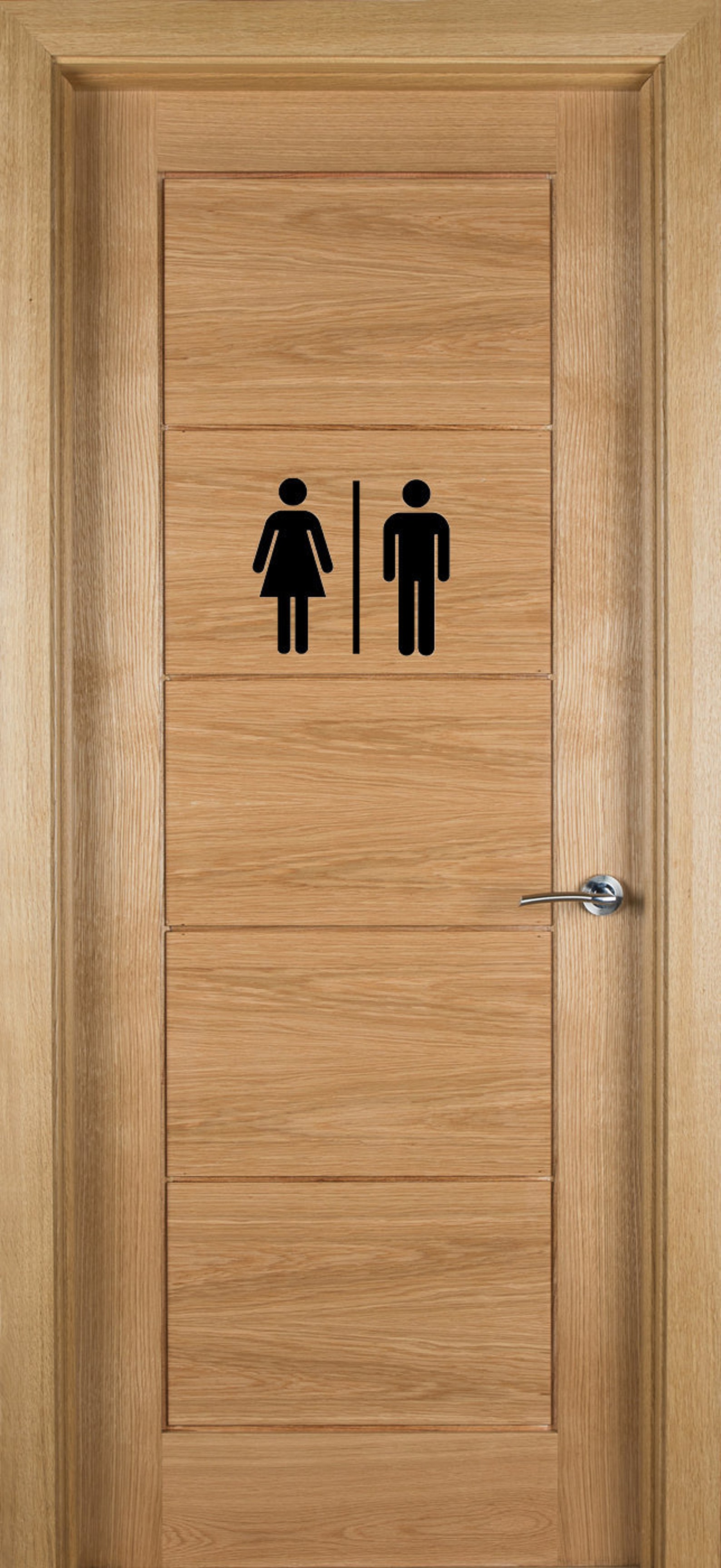 Restroom Vinyl Decal Wc Sticker Toilet Door Sticker Door - Etsy