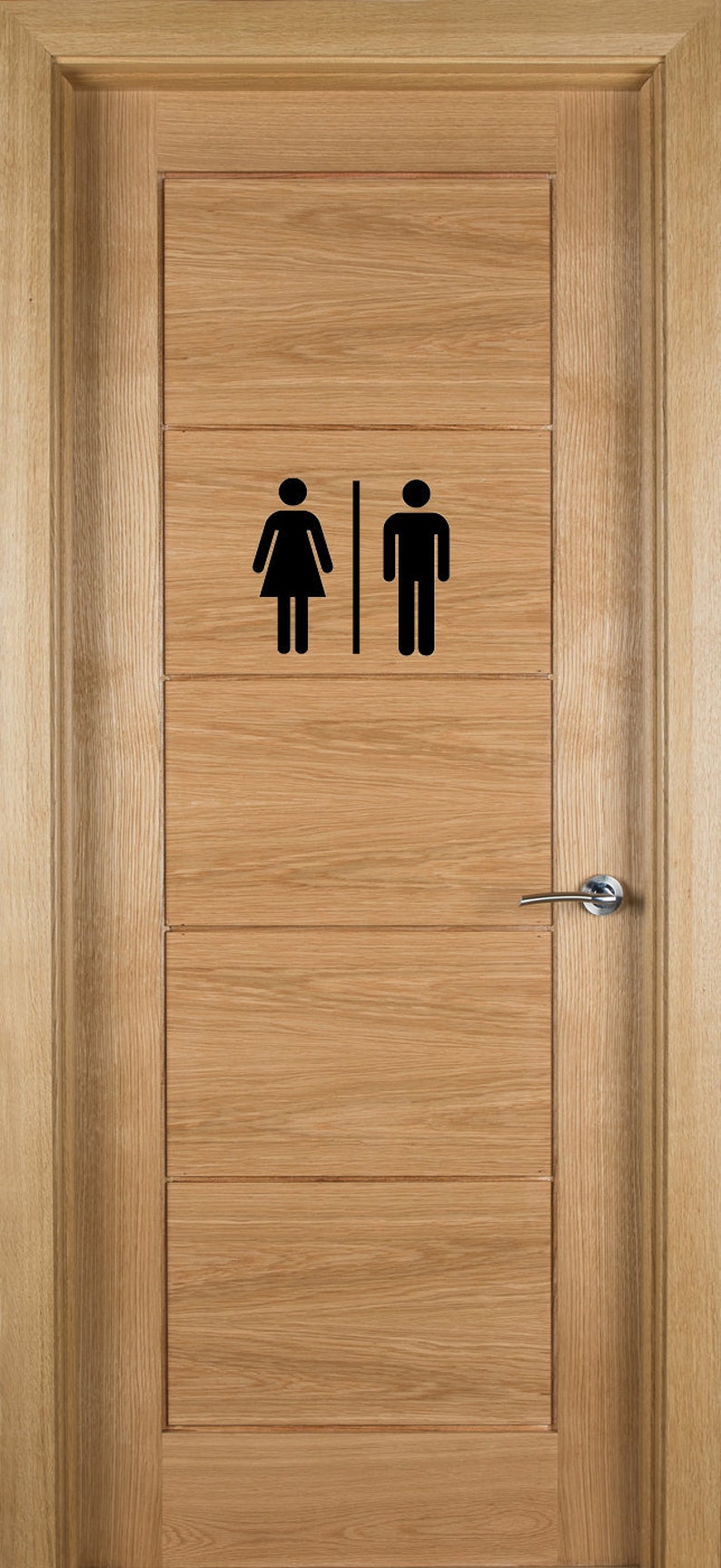 Restroom Vinyl Decal Wc Sticker Toilet Door Sticker Door - Etsy