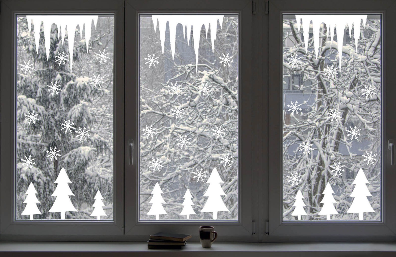 50 Winter Scene Stickers Icicle Window Decal Winter Vinyl - Etsy