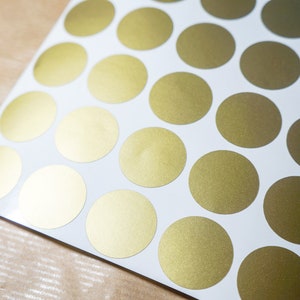 100 Gold Circle Stickers, Vinyl Polka Dots, Gold Dot Wall Decal, Gold ...