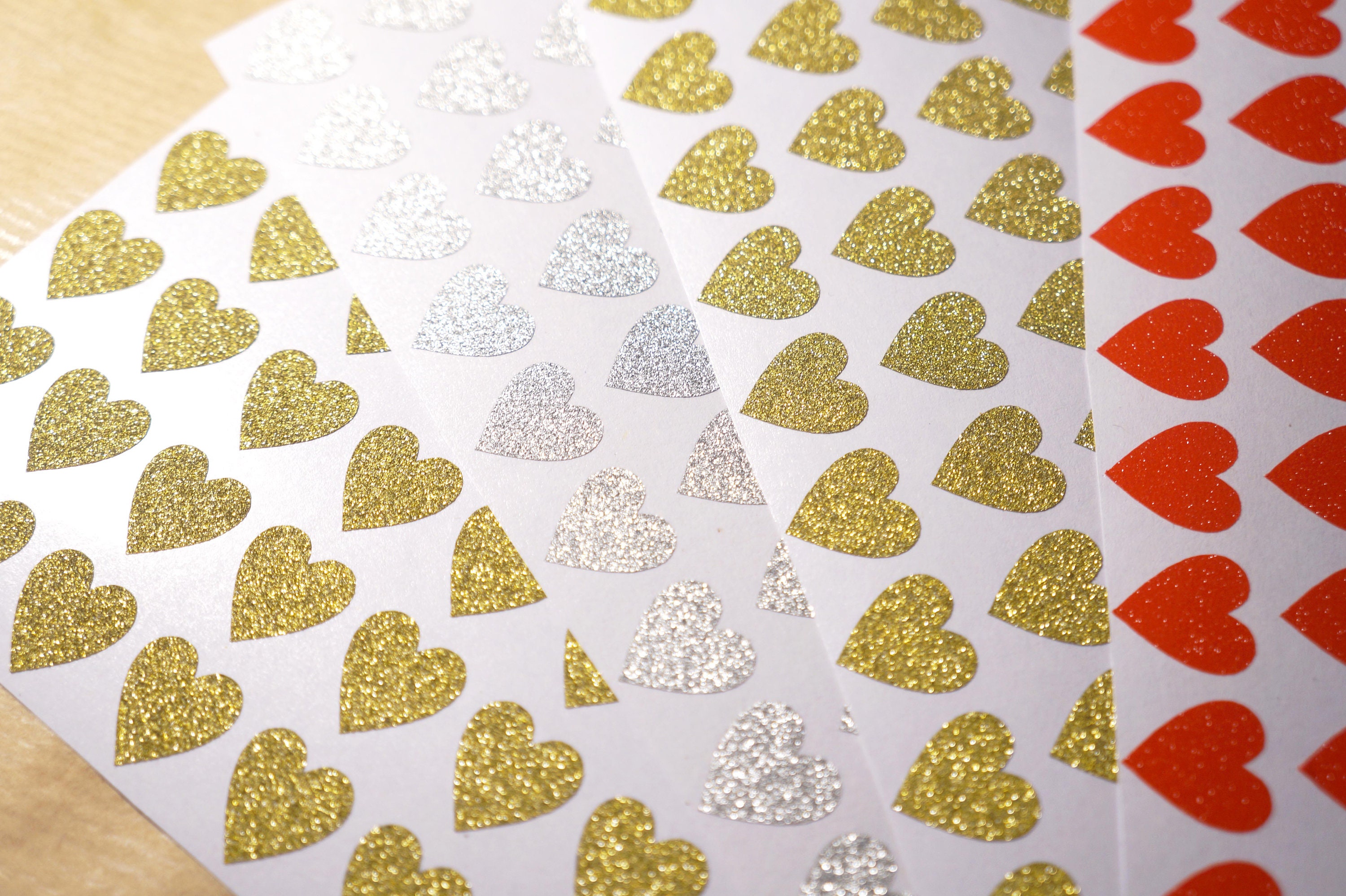 100 Gold Glitter Heart Stickers Gold Wedding Favor - Etsy