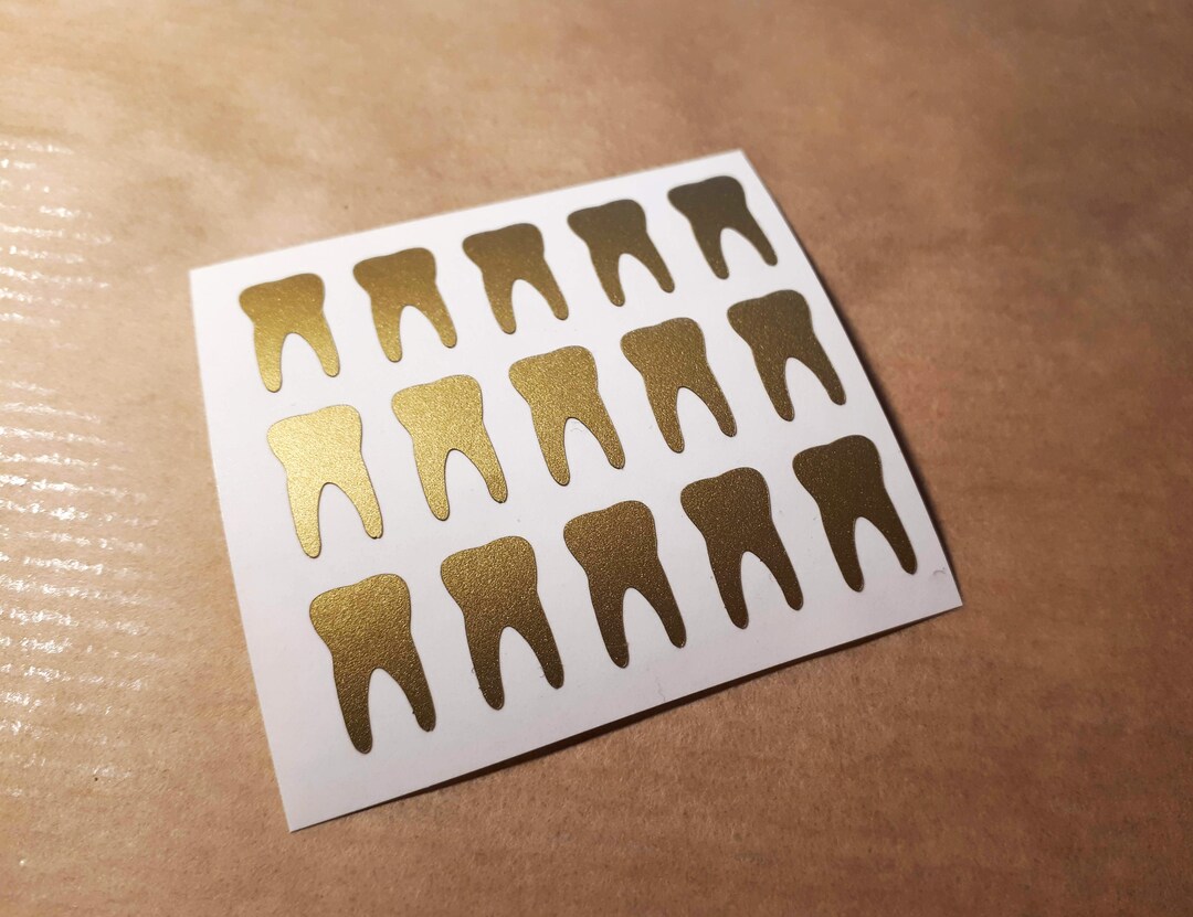 30 Tooth Stickers, Teeth Invitation Seals, Bedroom Vinyl Decal ...