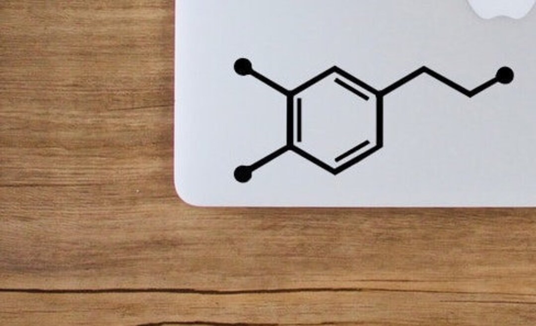 Dopamine Molecule Decal, Chemistry Laptop Decal, Molecular Structure ...