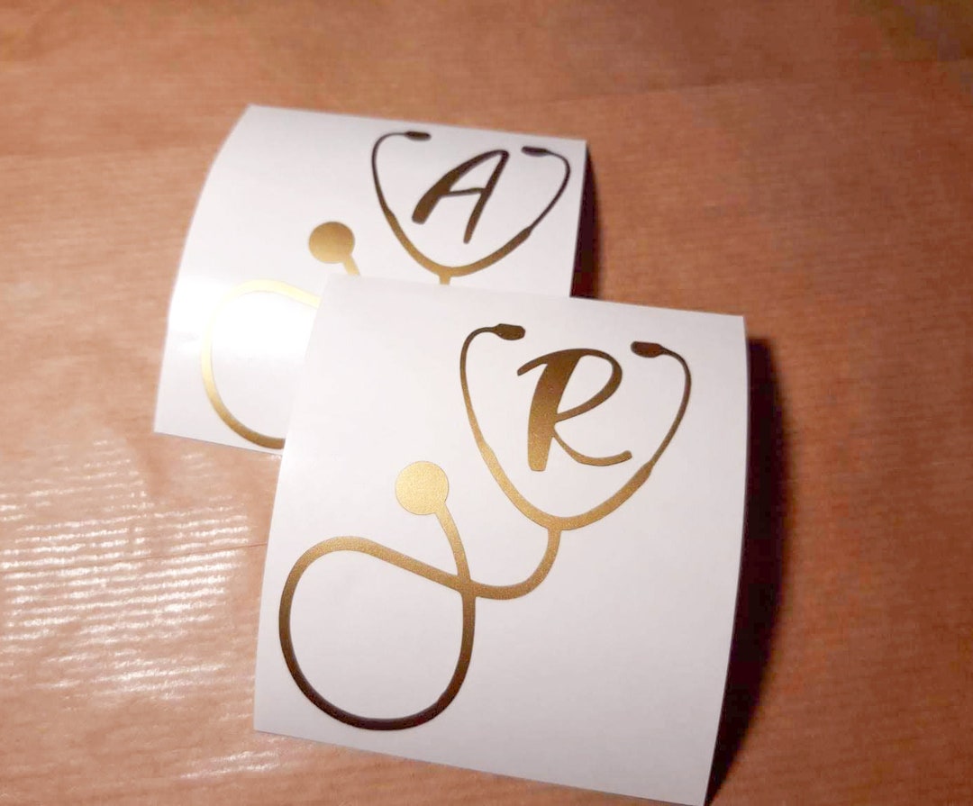 Custom Stethoscope Decal, Nurse Monogram Vinyl, Personalised Initial ...
