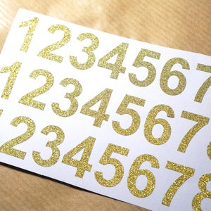 10 Glitter Number Stickers, Planner Stickers, Glitter Numbers, Baby ...