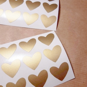 50 Heart Stickers, Hand Drawn Heart Decals Removable Vinyl Wedding ...