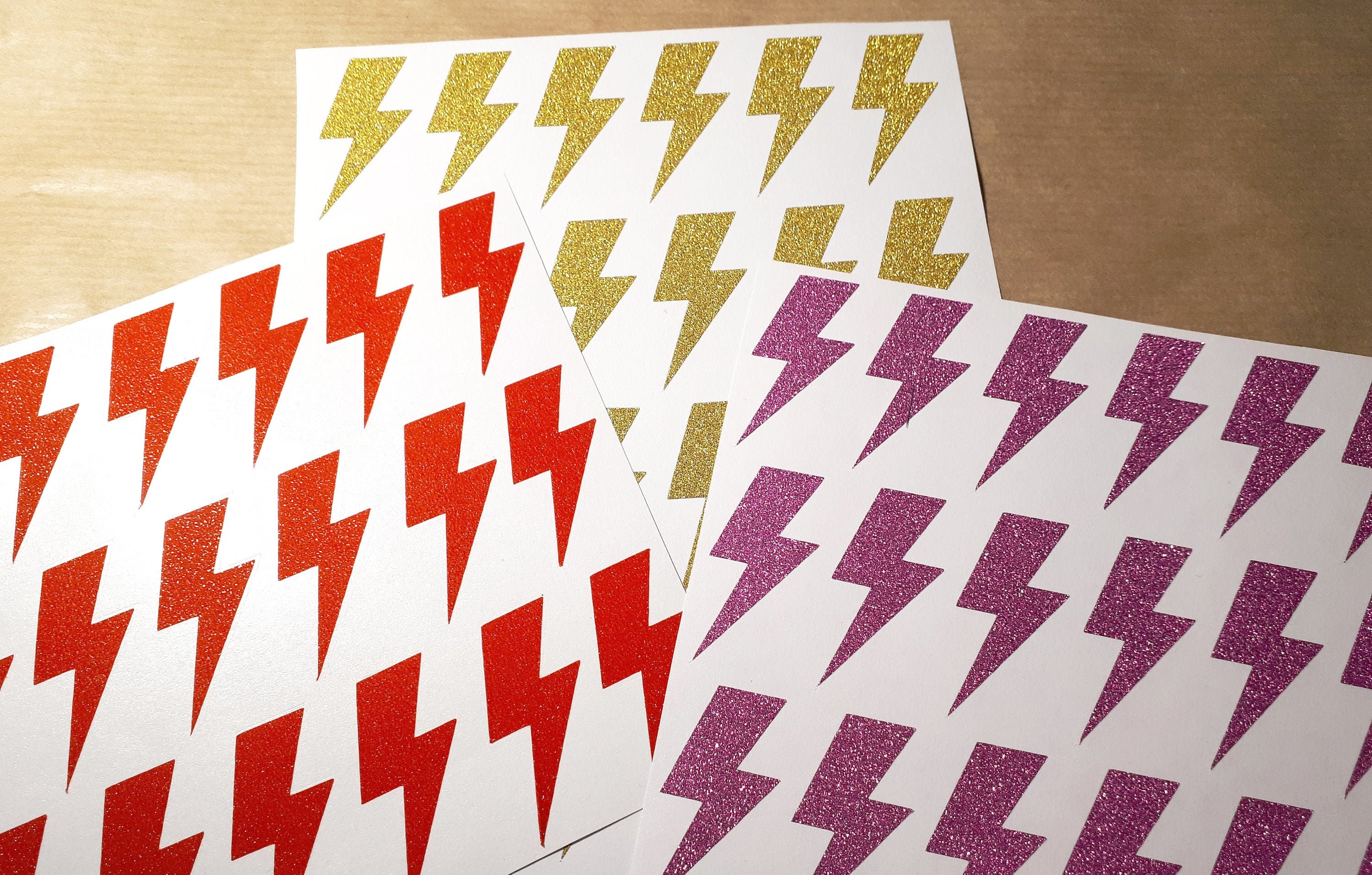 30 GLITTER Lightning Bolt Stickers Lightning Theme Baby | Etsy