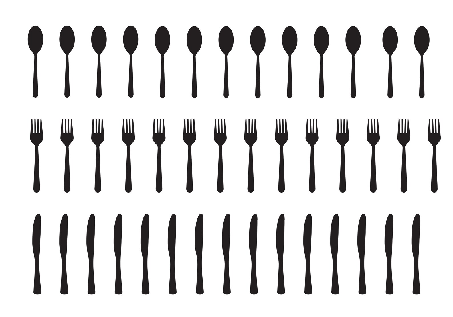 60 Food Utensil Stickers Fork Stickers Spoon Fork Knife | Etsy