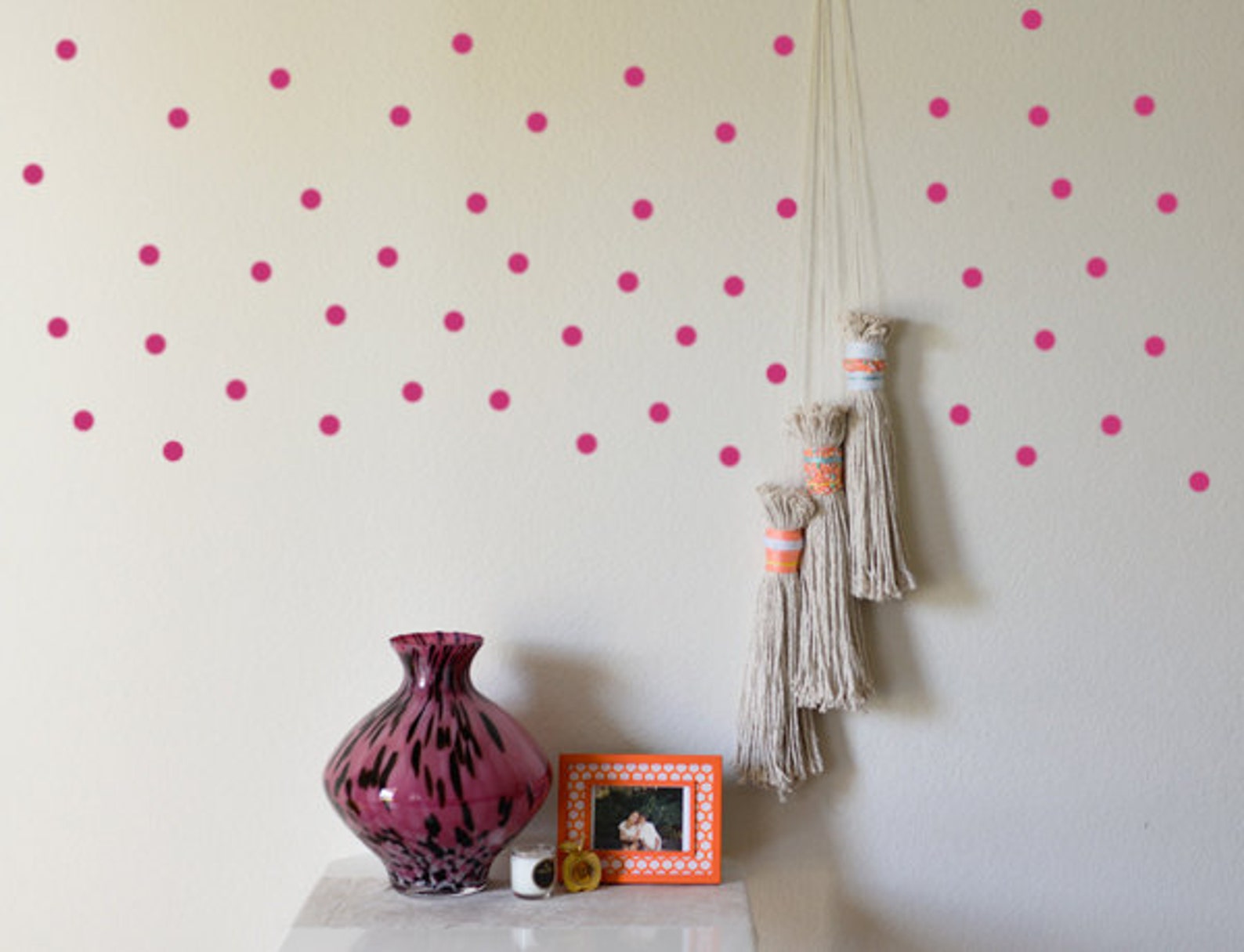 2'' Polka Dots Decals, 100 Stickers, Pink Wall Dots, Removable ...