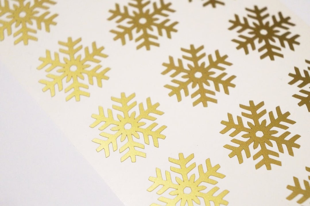 30 Snowflake Stickers, Snowflake Decal, Gift Wrapping, Xmas Envelope ...