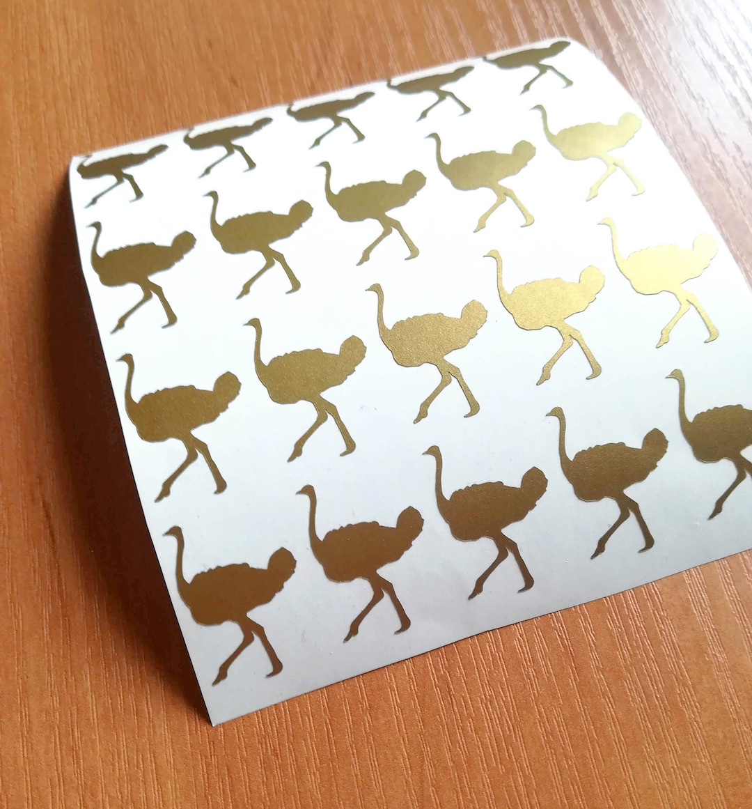 30 Ostrich Stickers, Bird Envelope Seals, Ostrich Decals, Animal Vinyl ...