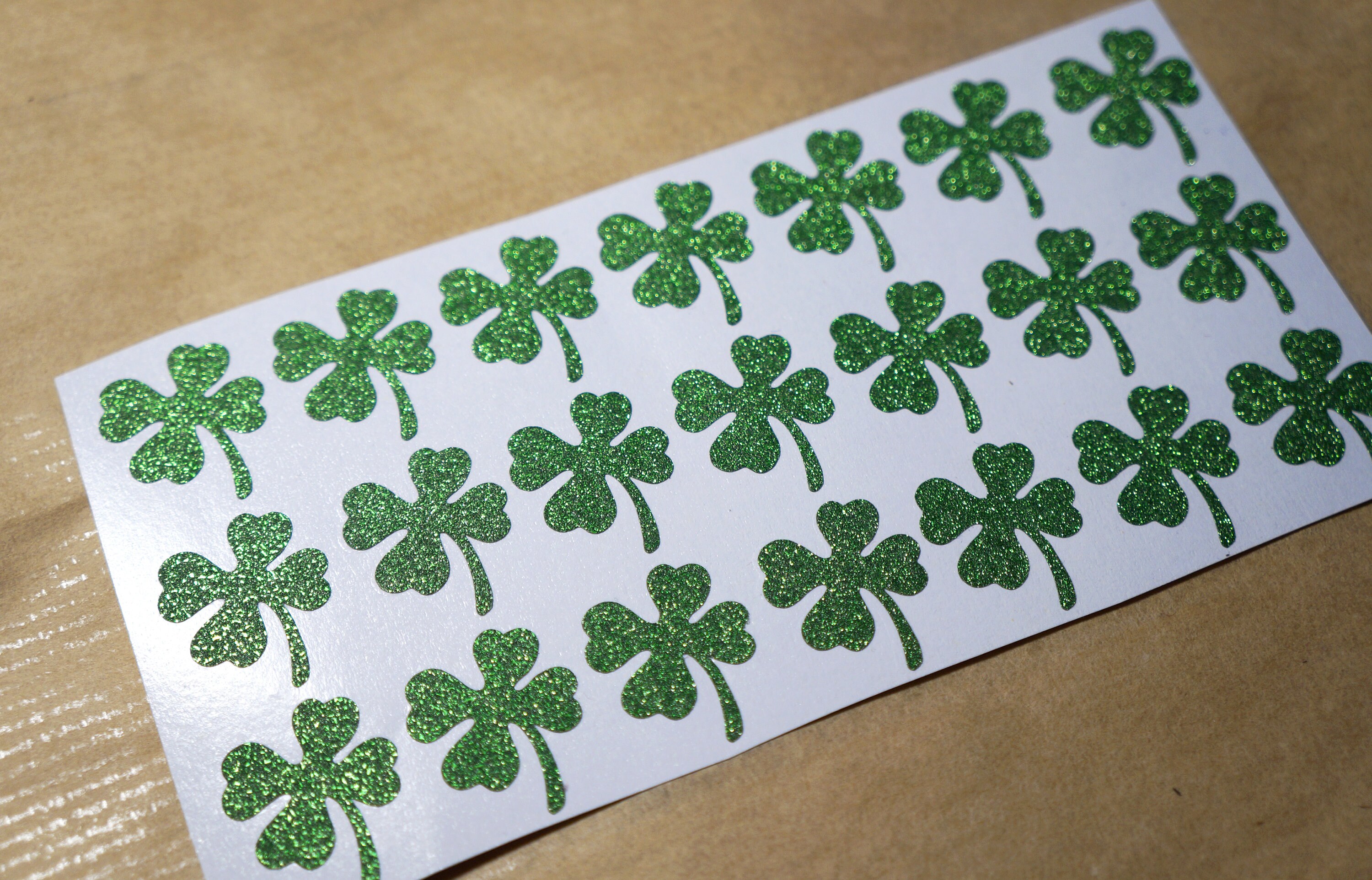 25 Glitter SHAMROCK Stickers, St Patrick's Day Stickers Clover Decals ...