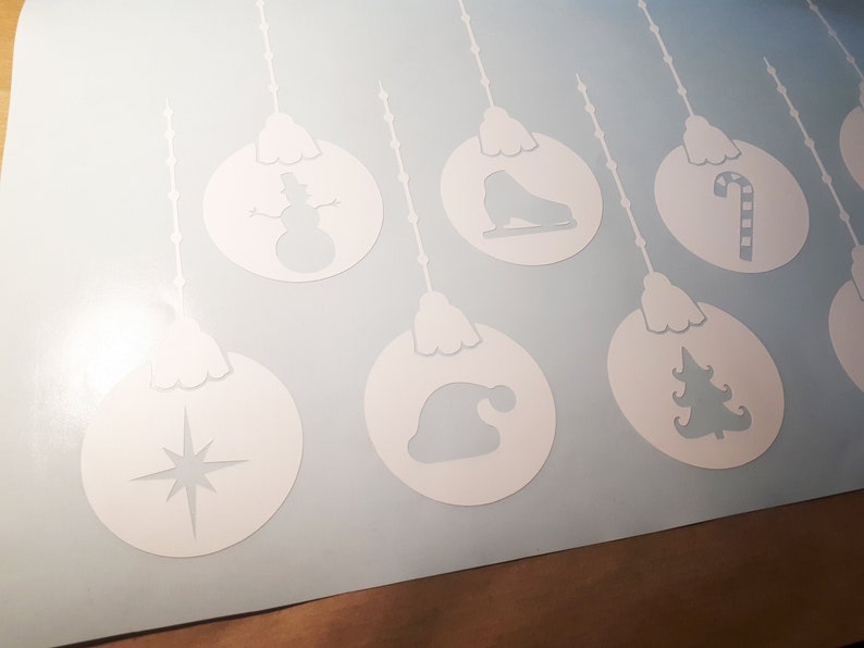10 Christmas Ball Stickers, Christmas Ornament Decal, Winter Scene ...