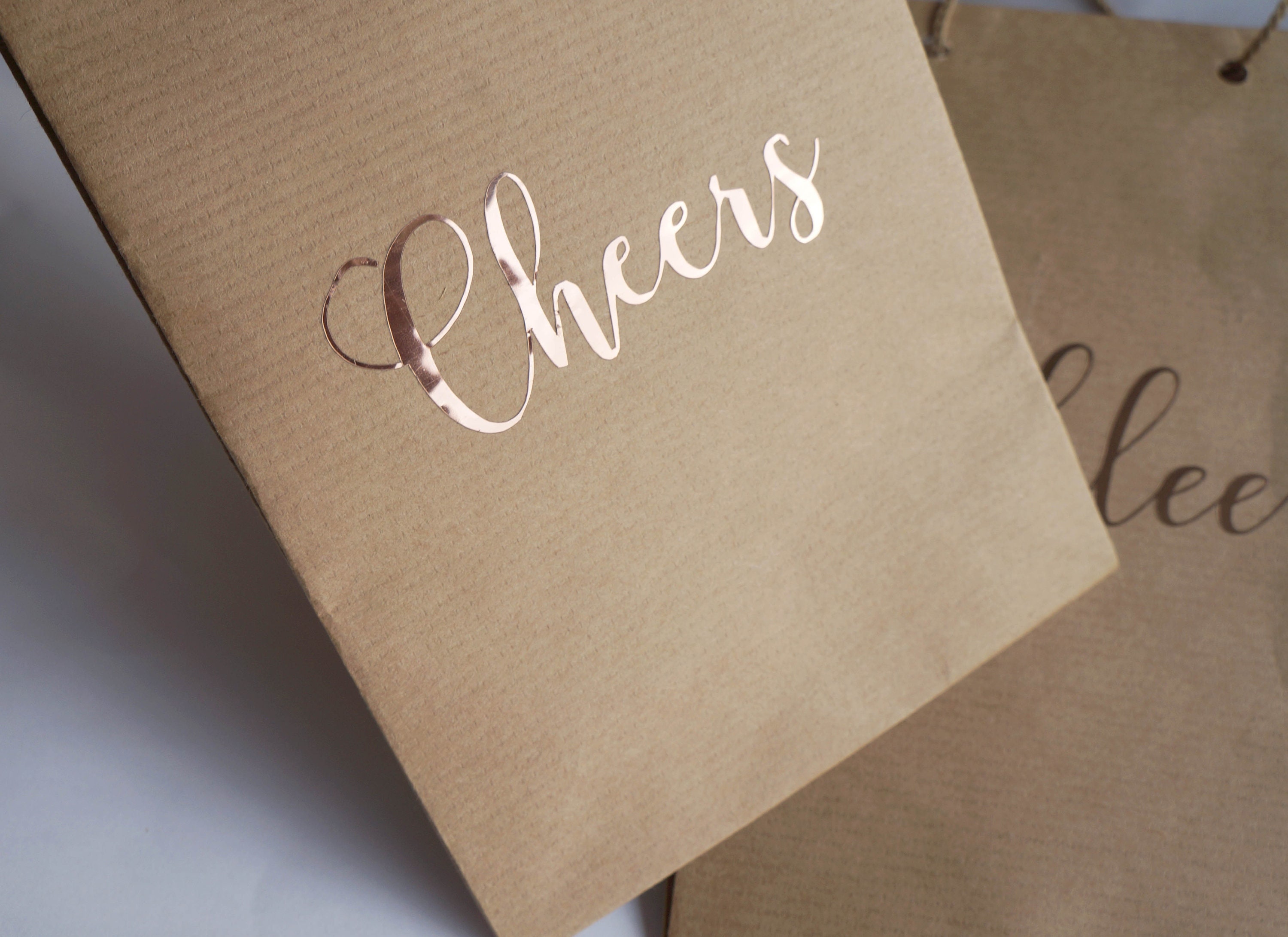 Custom Paper Bags ROSE GOLD Stickers Kraft Paper Bag - Etsy