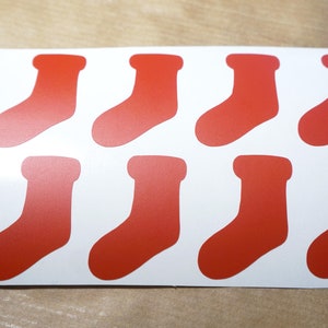 30 Stocking Stickers, Christmas Sock Decal, Gift Wrapping Decal ...