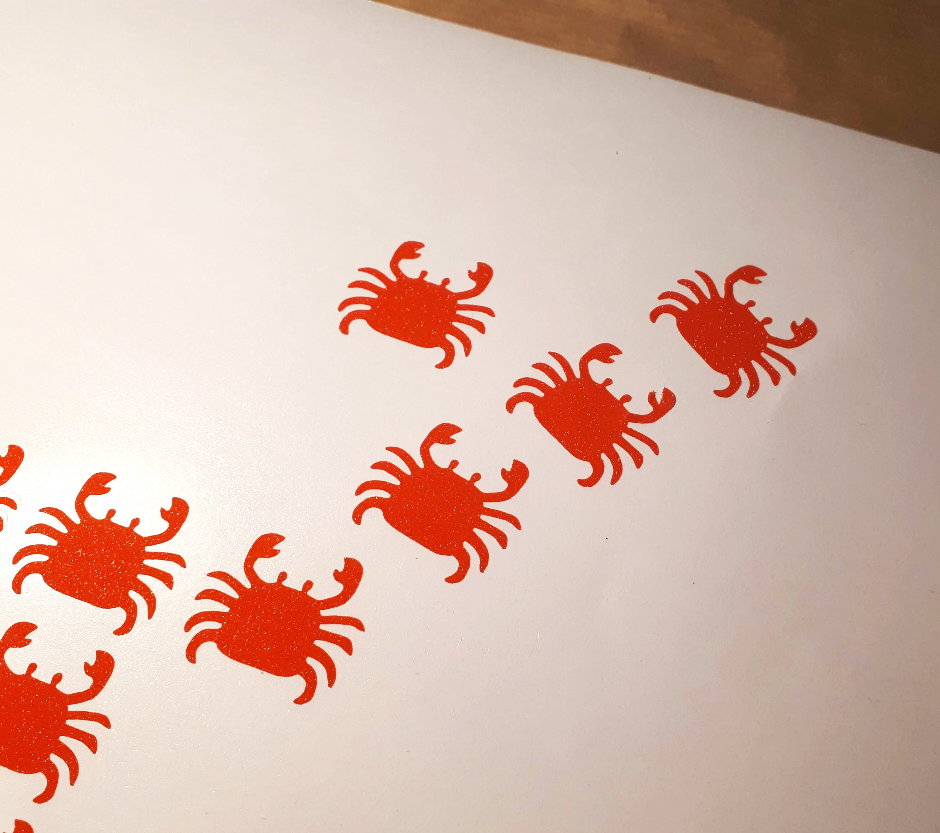 20 Glitter CRAB Stickers Underwater Party Theme Cancer - Etsy