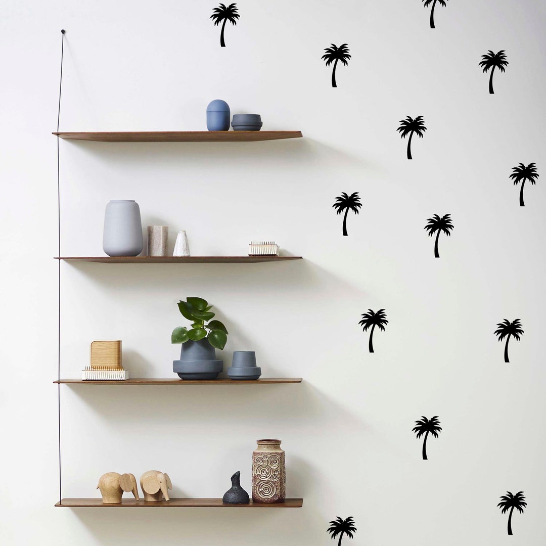 30 Palm Tree Stickers, Palm Decal, Tropical Invitation Seals, Jungle ...