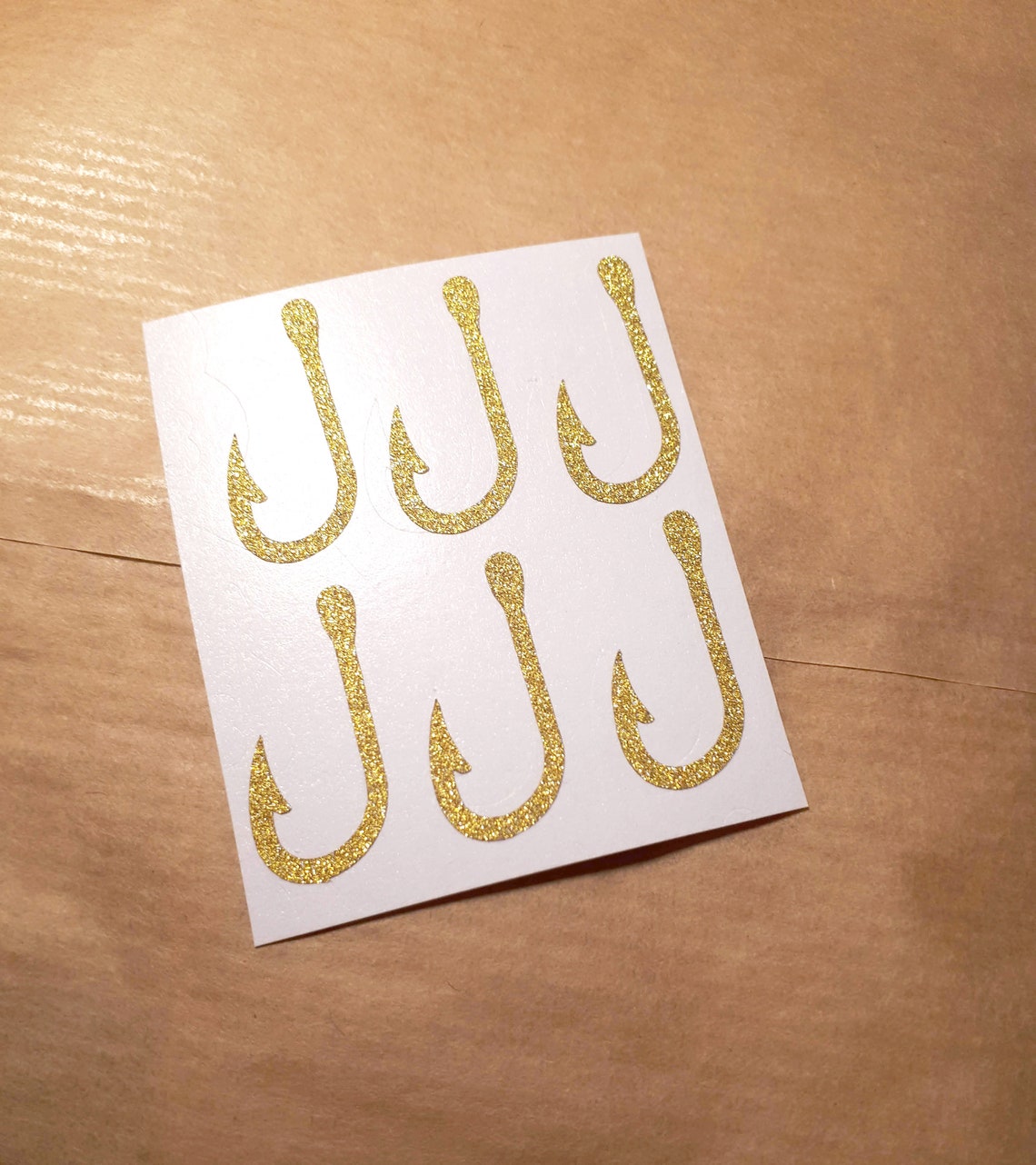 20 Glitter FISHING HOOK Stickers Fishing Envelope Stickers | Etsy