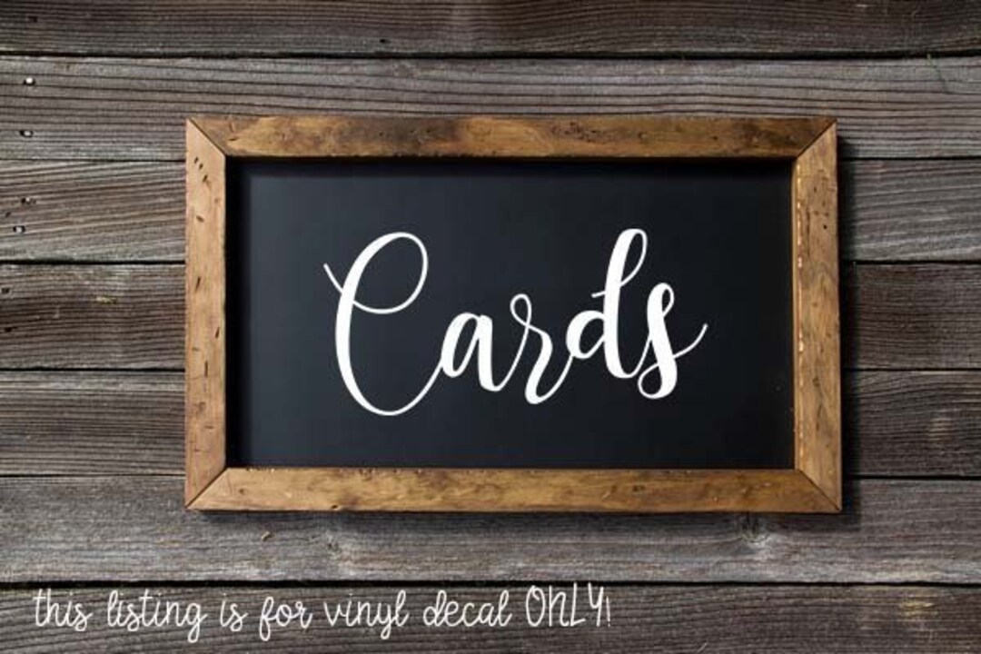 Cards Vinyl Decal - Reception Sign - Card Box Decal, Bridal Shower ...