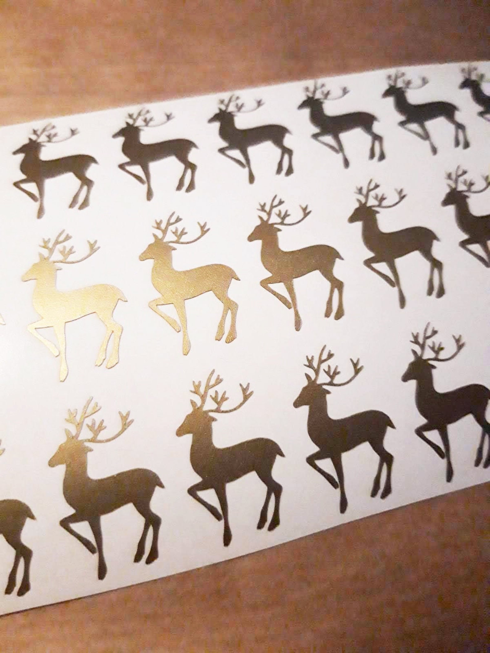 30 Reindeer Stickers, Reindeer Decal, Gold Invitation Seals, Woodland ...