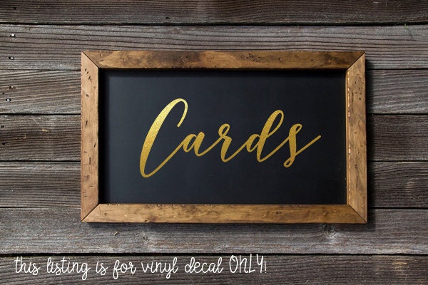 Wedding Cards Box DECAL, Glass Box Sticker, Rustic Cards Decal, Vinyl ...