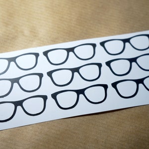 30 Nerd Glasses Stickers, Glasses Vinyl Seals, Hipster Wall Decals ...