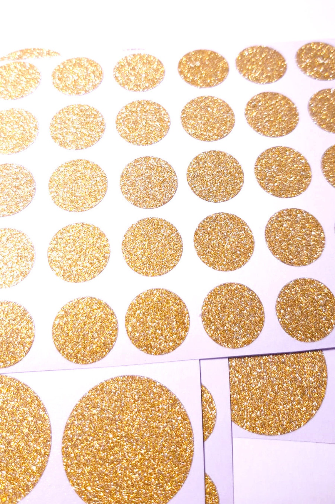 30 Glitter Polka Dot Stickers Party Stickers Gold Glitter | Etsy