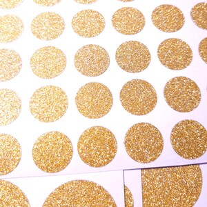 30 Glitter Polka Dot Stickers, Party Stickers, Gold Glitter Stickers ...