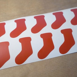 30 Stocking Stickers, Christmas Sock Decal, Gift Wrapping Decal ...