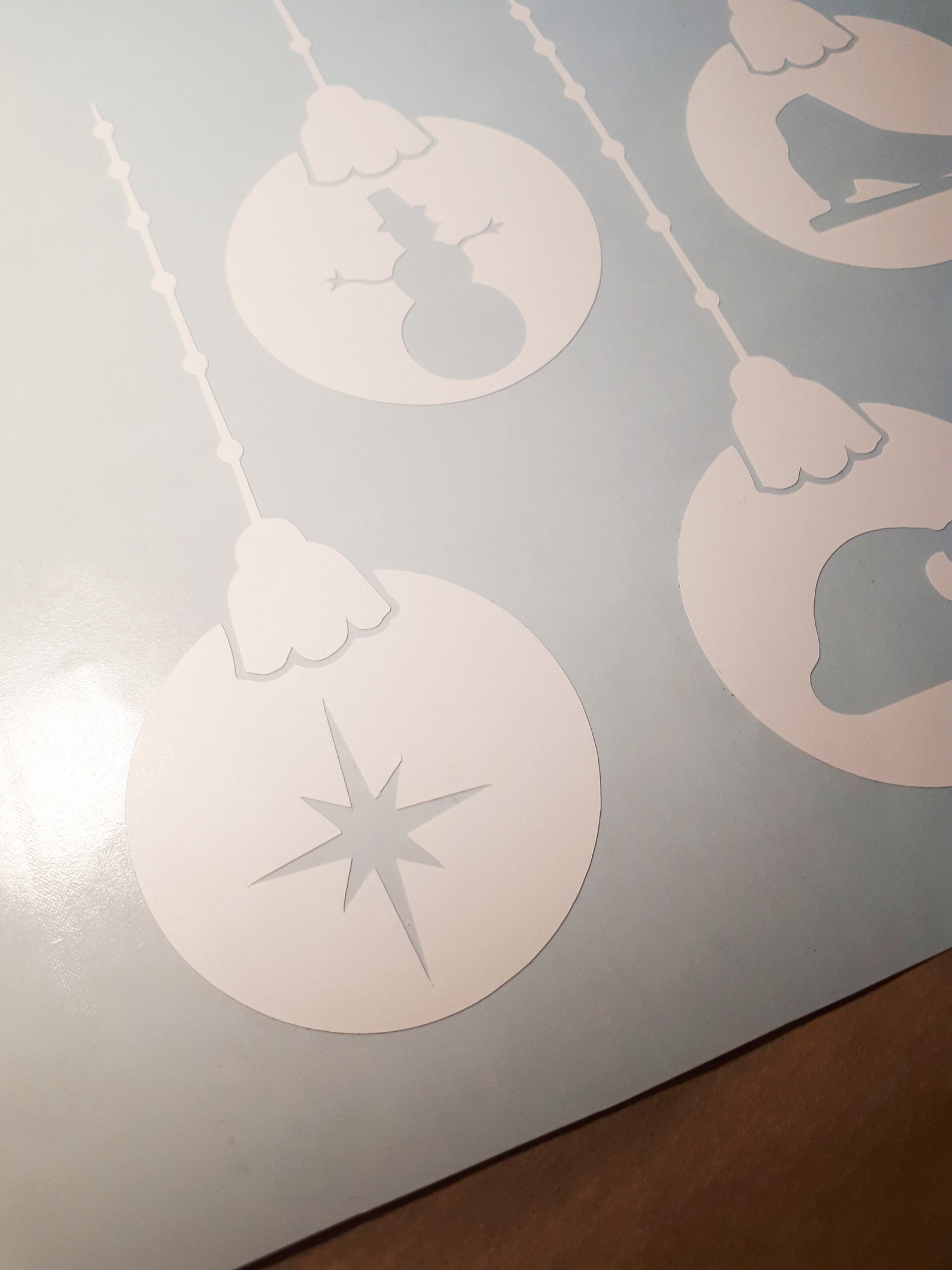 10 Christmas Ball Stickers, Christmas Ornament Decal, Winter Scene ...