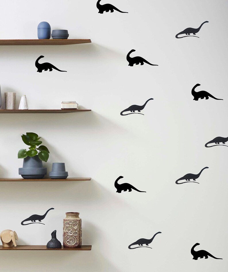 50 Dinosaur Stickers, Dino Vinyl Decal, Modern Wall Decal, Boy Room ...