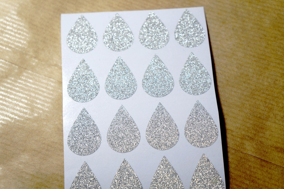 30 Glitter Rain Drop Stickers Rain Wall Decor Party | Etsy