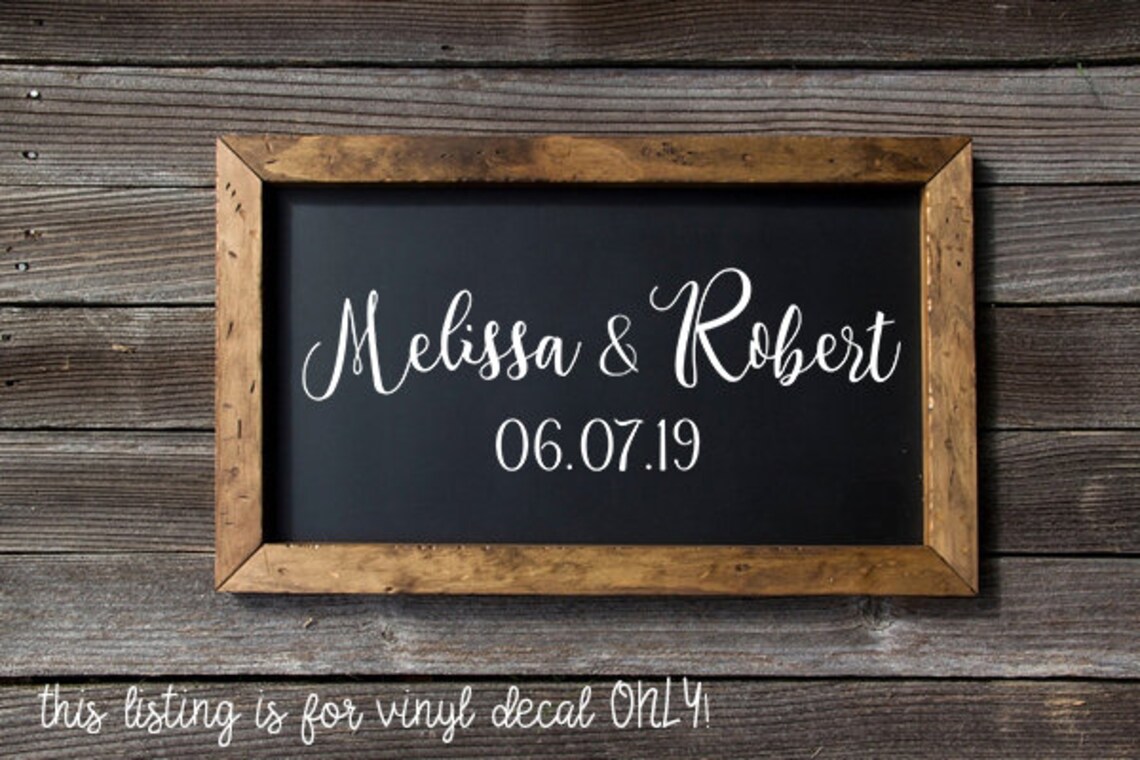 Wedding Names Decal, Personalized Wedding Decal Custom Name Reception ...