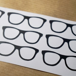30 Nerd Glasses Stickers, Glasses Vinyl Seals, Hipster Wall Decals ...