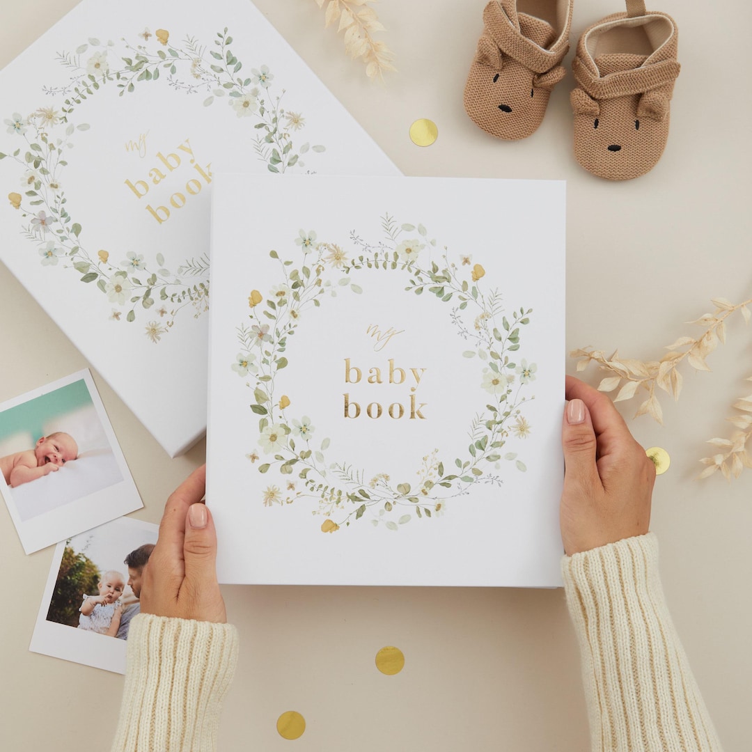 Floral Baby Memory Book – Gold Foil Keepsake Journal, New Parent Gift ...