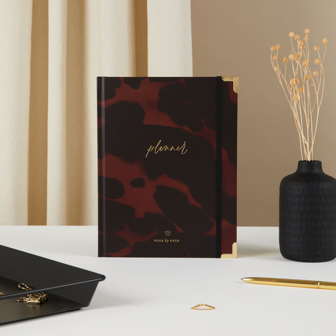 Tortoise Undated Weekly Planner – Gilded Edges, Luxury Diary - Etsy