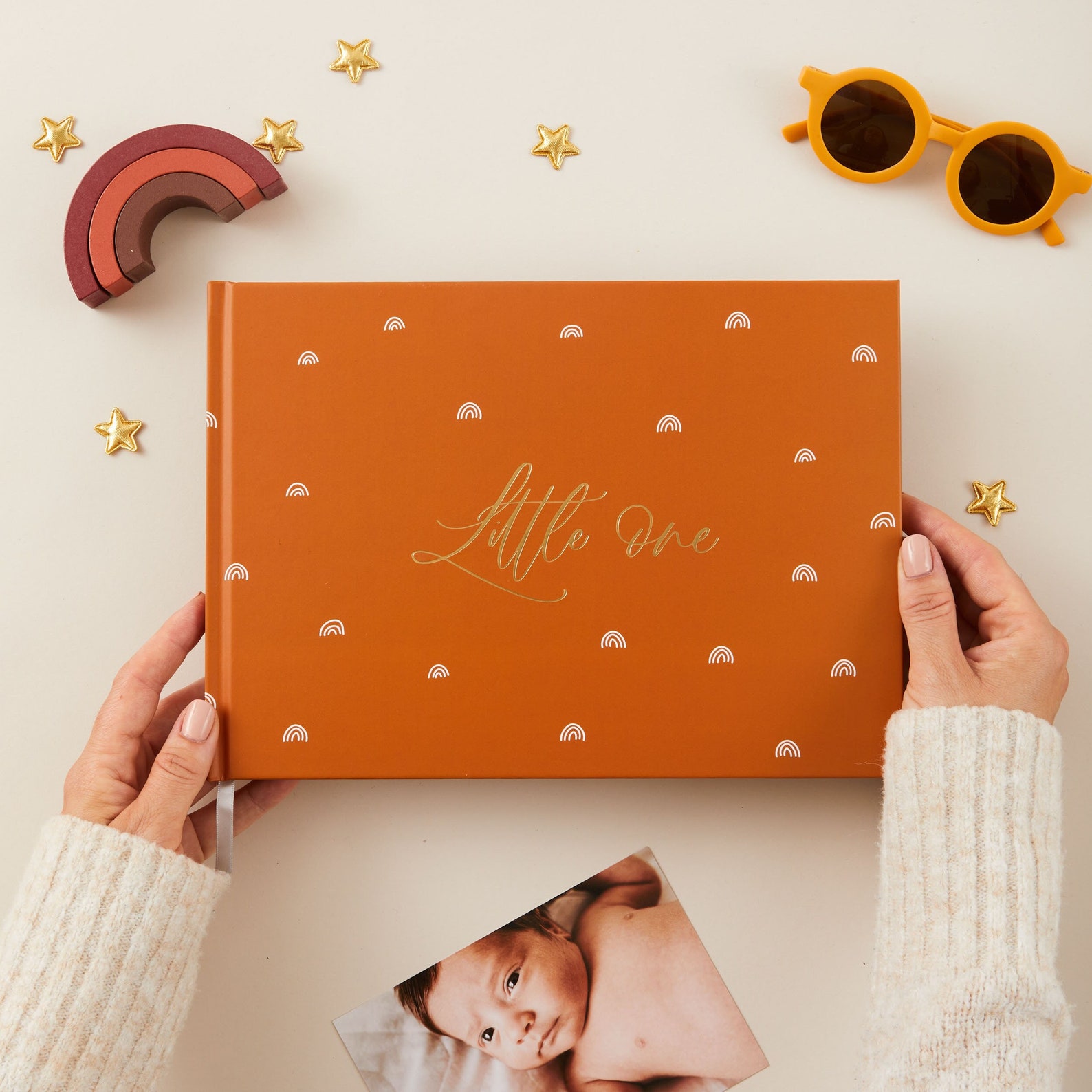 Luxury Baby Memory Book (little One - Rainbow With Gold Foil and Gilded ...