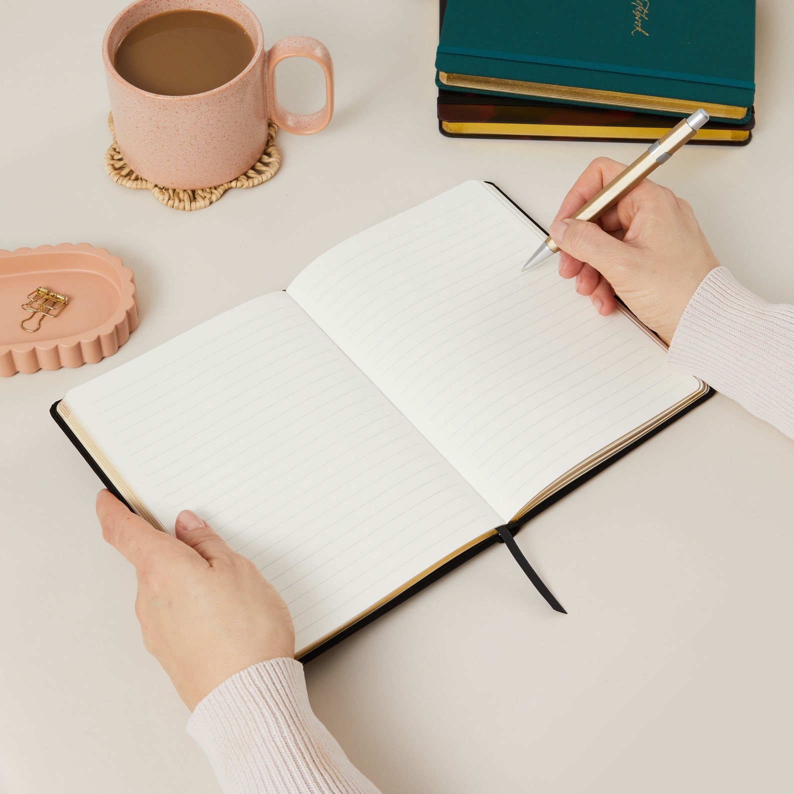 Luxury Black Cloth Notebook – Gilded Edges, Gold Foil Details - Etsy
