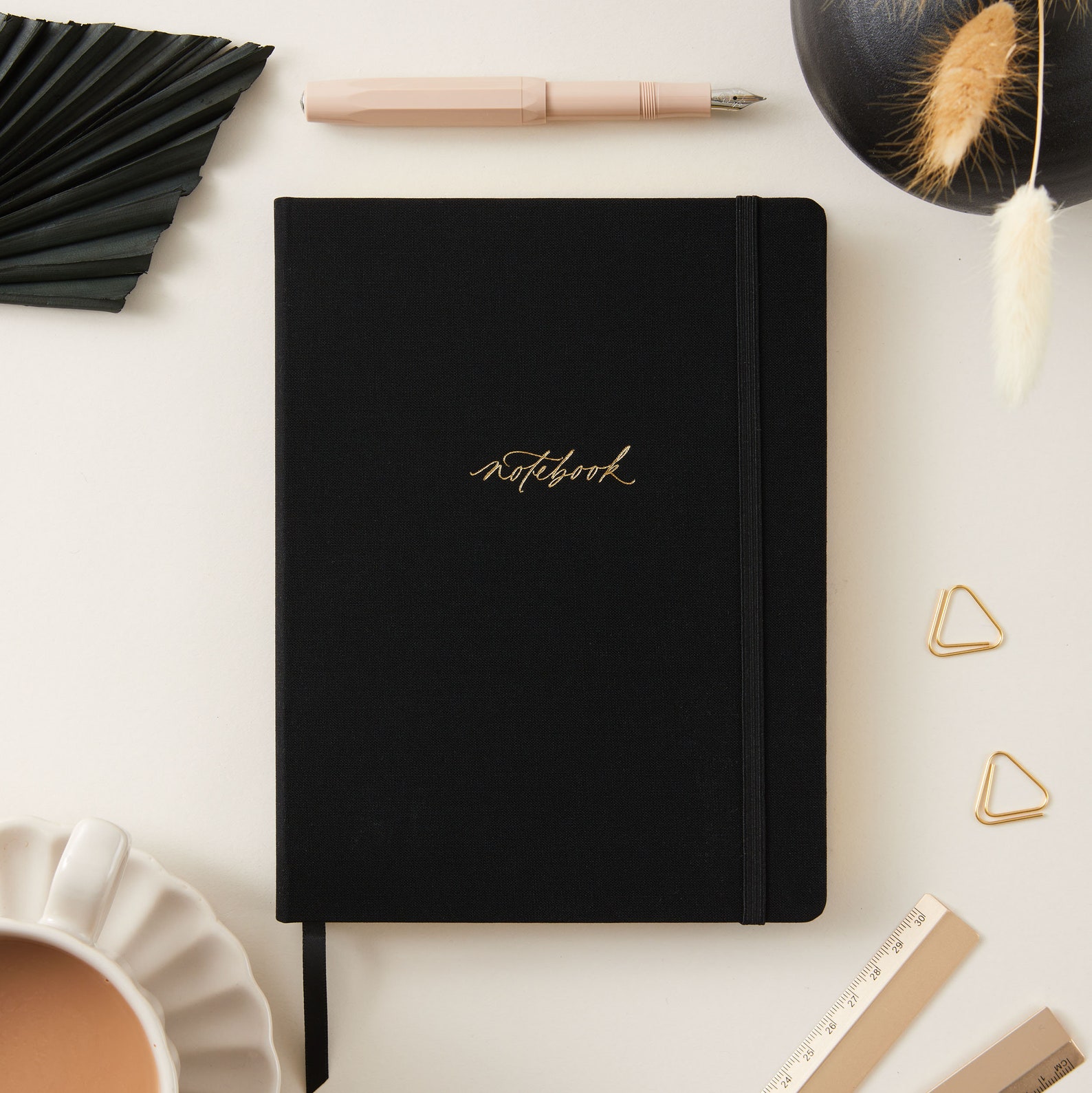 Luxury Black Cloth Notebook – Gilded Edges, Gold Foil Details - Etsy