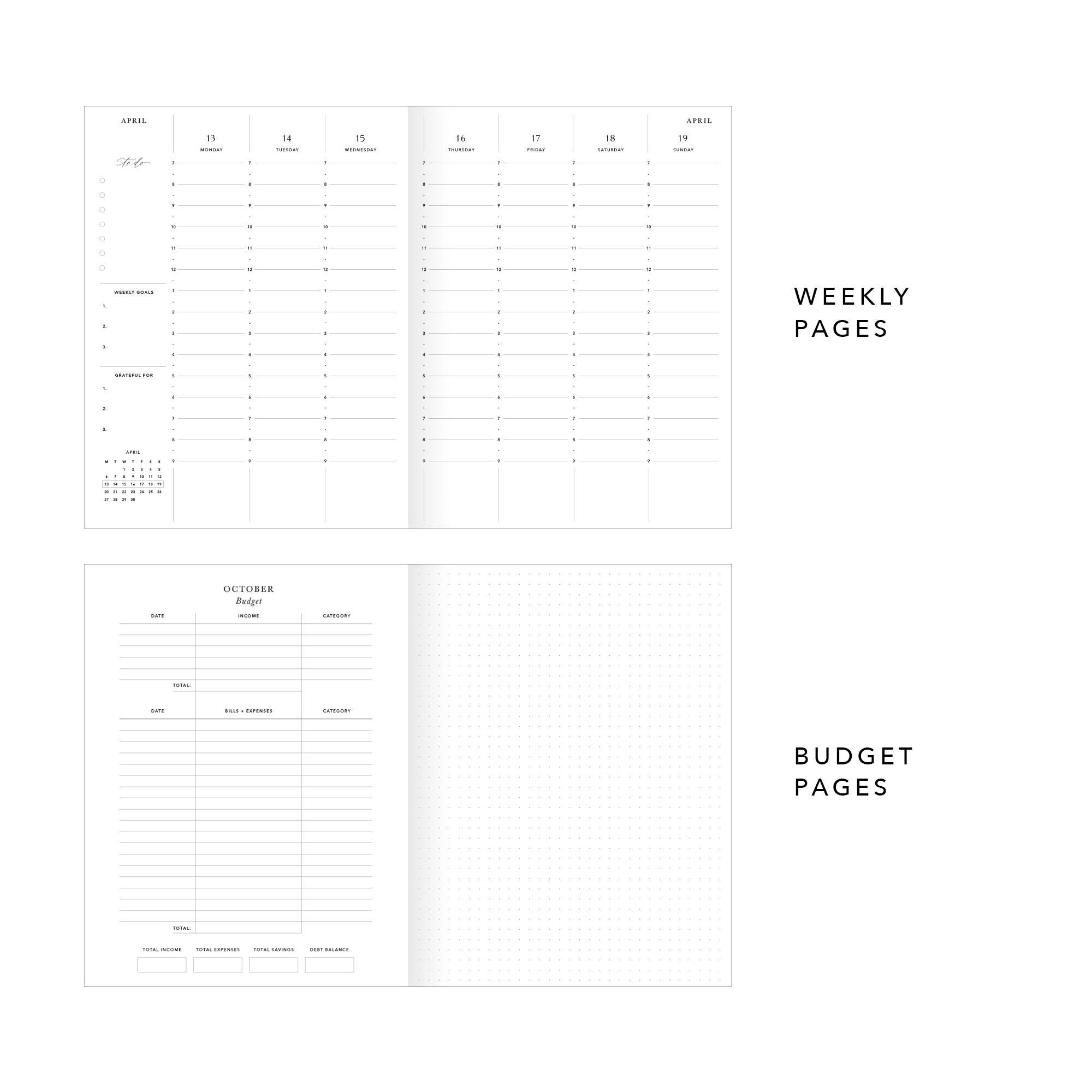 Flora II 2026 Weekly Planner – Luxury Gold Foil Diary, 12 Month Weekly ...