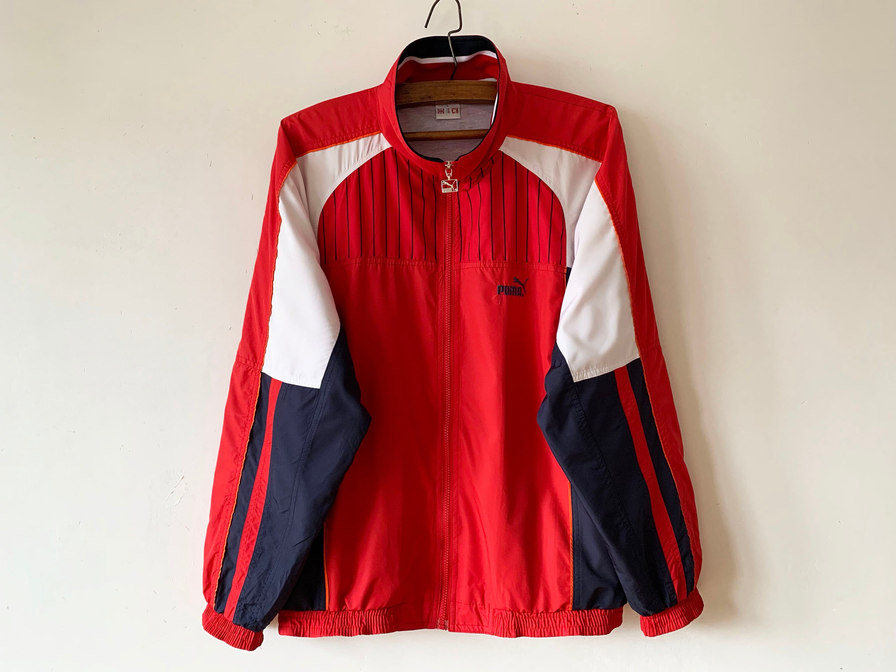 Vintage Red PUMA Jacket Puma Zipper Track Jacket Red Jogging Parka ...