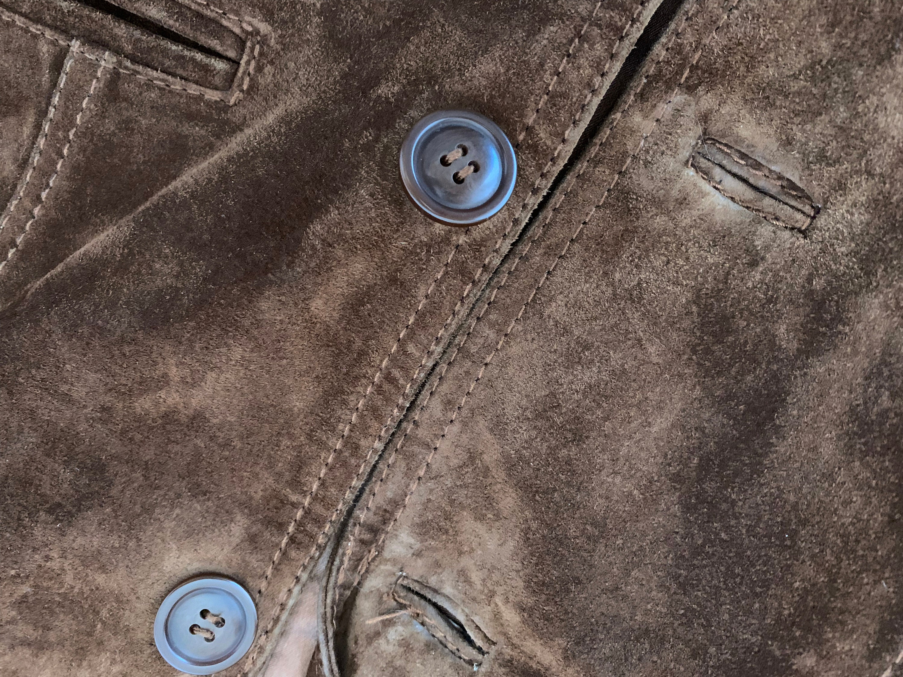 Short Distressed Brown Suede Leather Coat Genuine Leather - Etsy