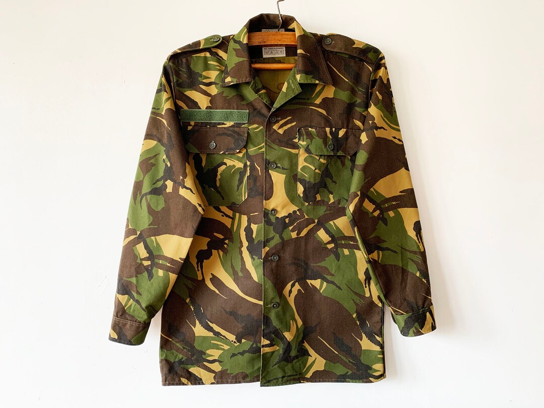 Vintage Dutch Army Camouflage Shirt: Cotton Military Jacket, Size Large ...